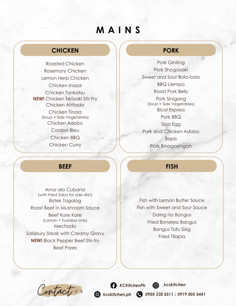 PACKED MEALS – KCs KITCHEN