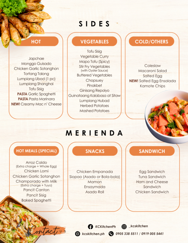 PACKED MEALS – KCs KITCHEN